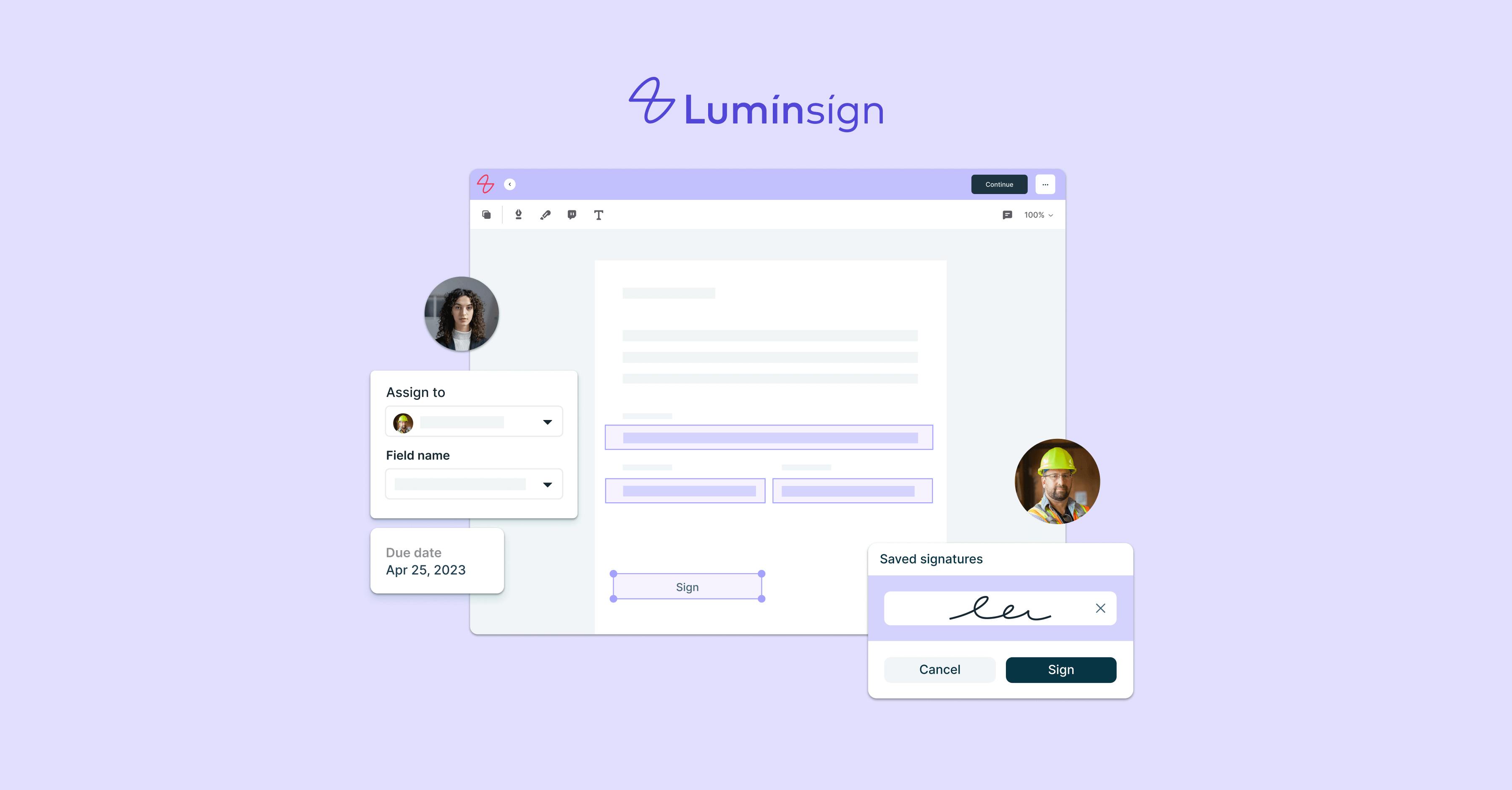 Lumin Sign - Flux de signature numérique | Lumin